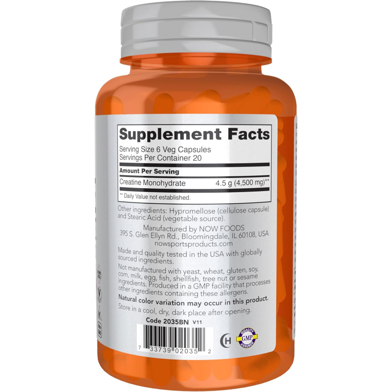 Now Creatine Monohydrate 750 mg 120 kaps.